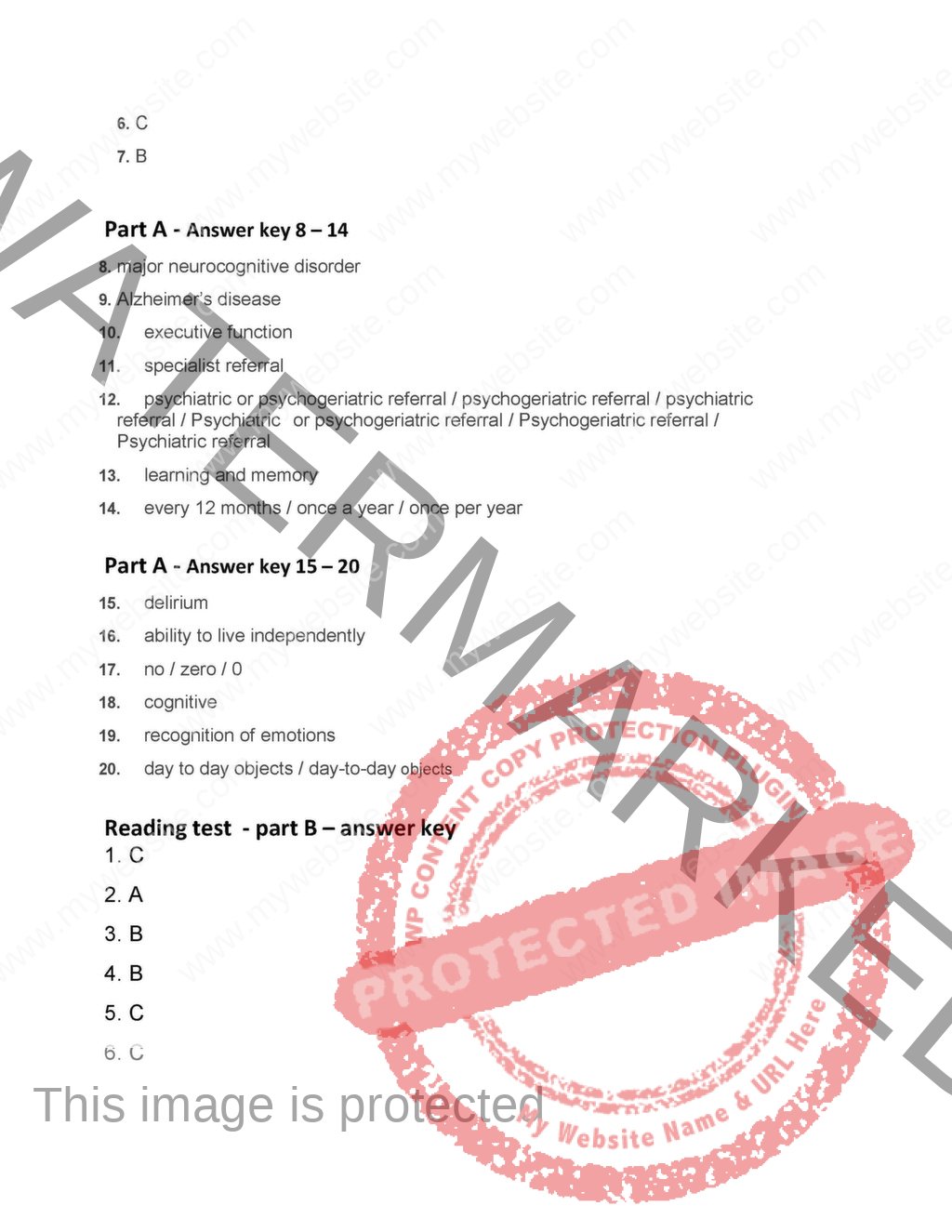 OET READING PRACTICE TEST - Nurse Info