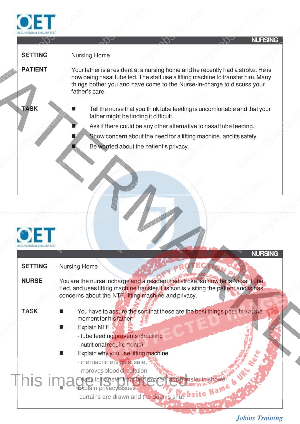Z- SERIES, OET READING PART – 1 - Nurse Info