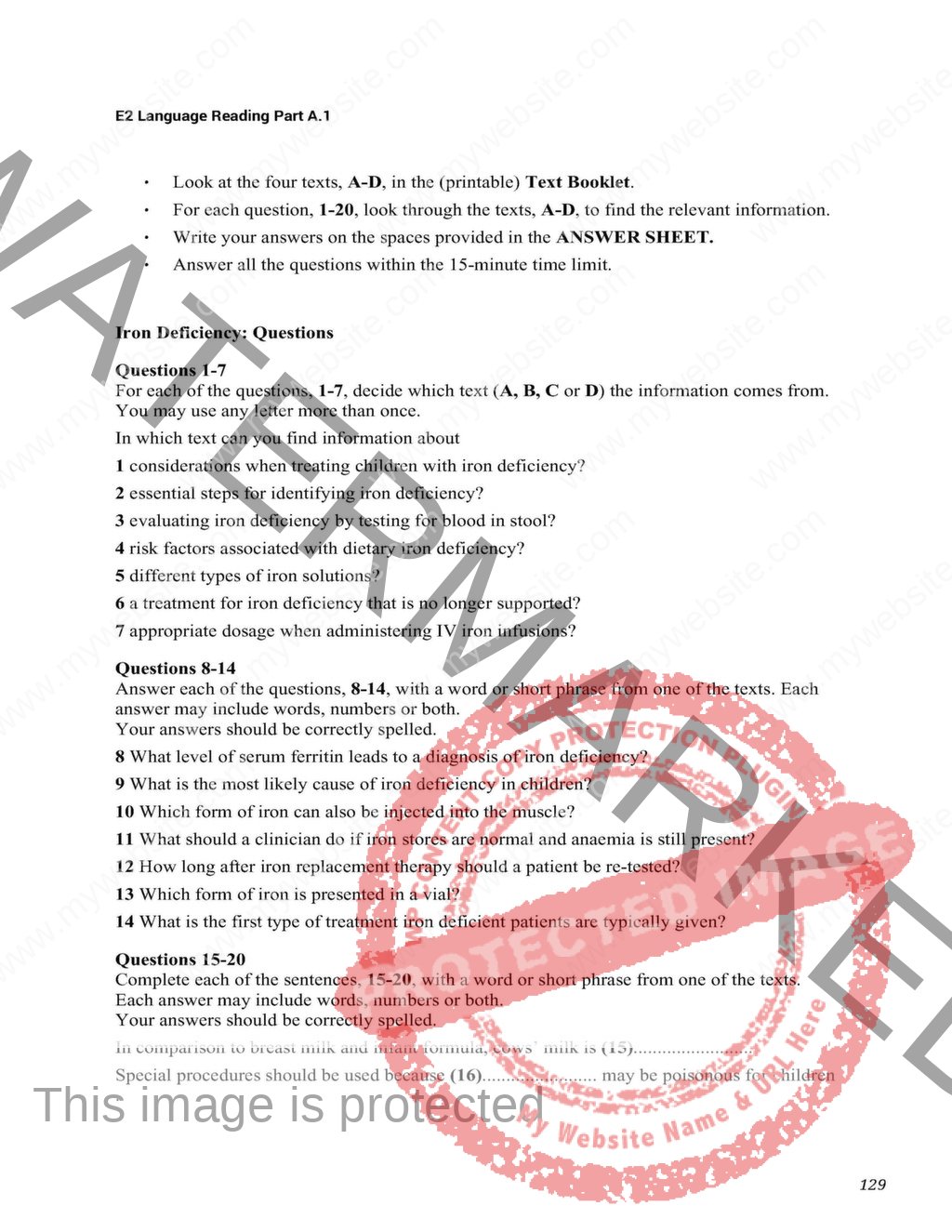 Z-SERIES, OET READING, PART – 3 | nurseinfo