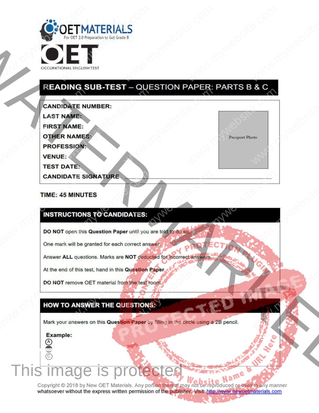 Z-SERIES, OET READING TEST, PART – 4 - Nurse Info
