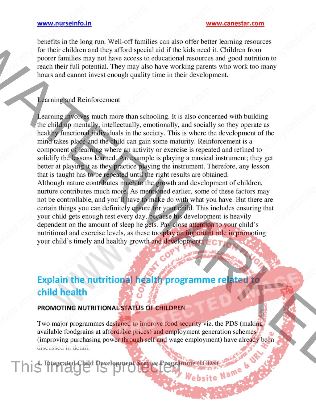 PAEDIATRIC NURSING – I, NOTES/BOOK, MSC FIRST YEAR NURSING - Nurse Info