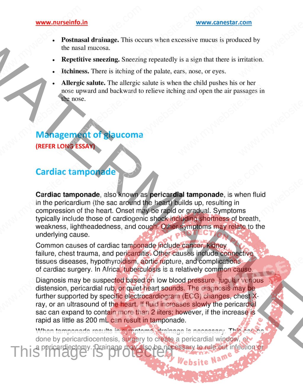Medical Surgical Nursing - II Notes for BSC Nursing Third Year, INC and ...