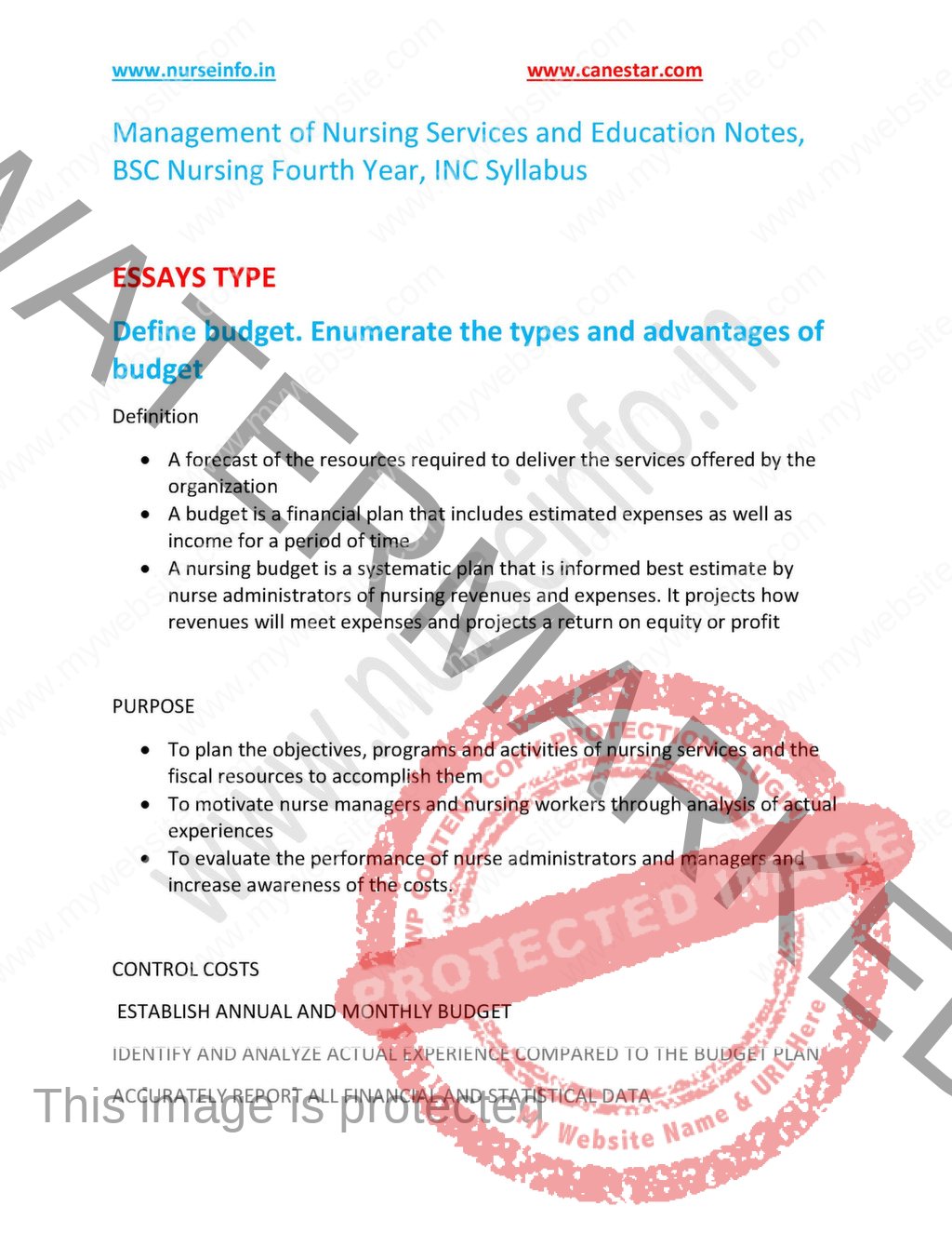 Management of Nursing Services and Education Notes/Book (PDF) - Nurse Info
