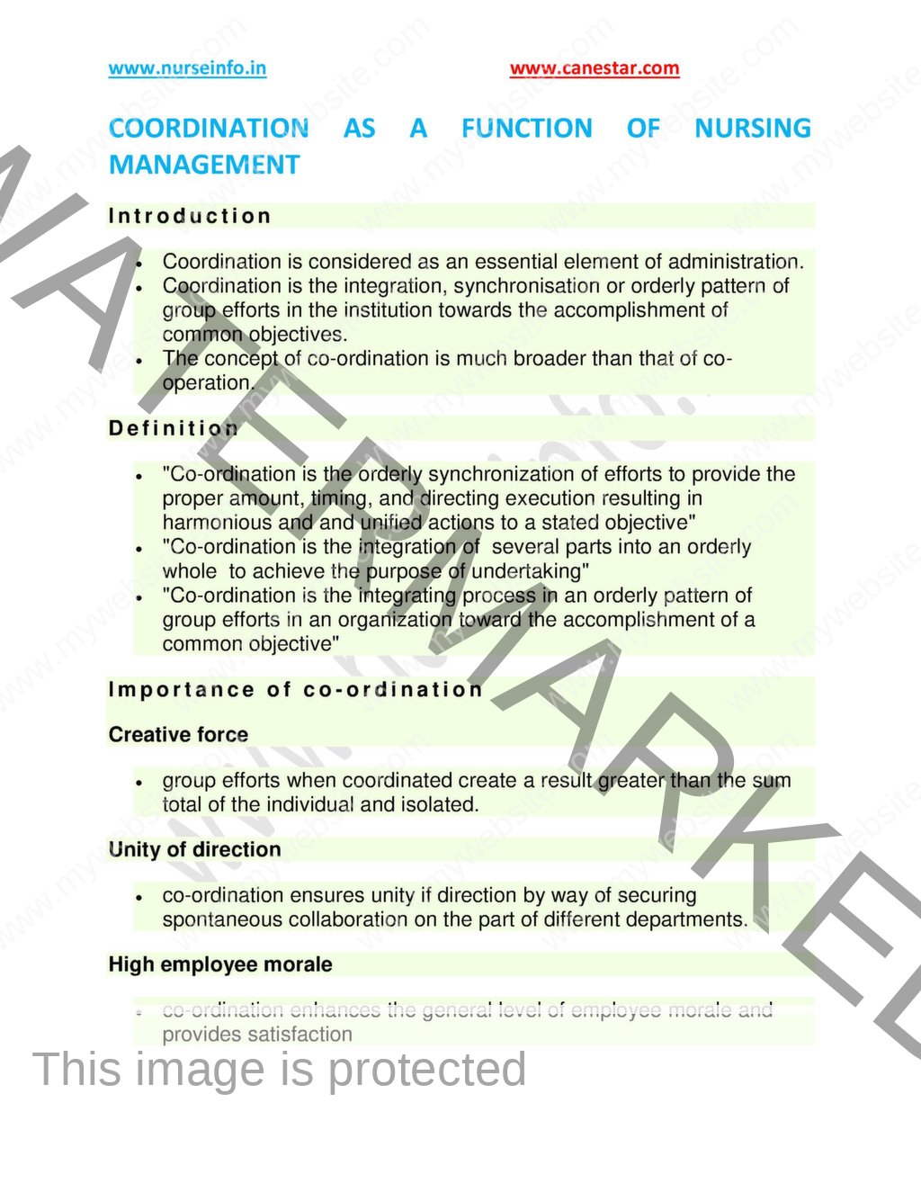Management of Nursing Services and Education Notes, BSC and P.C. BSC ...