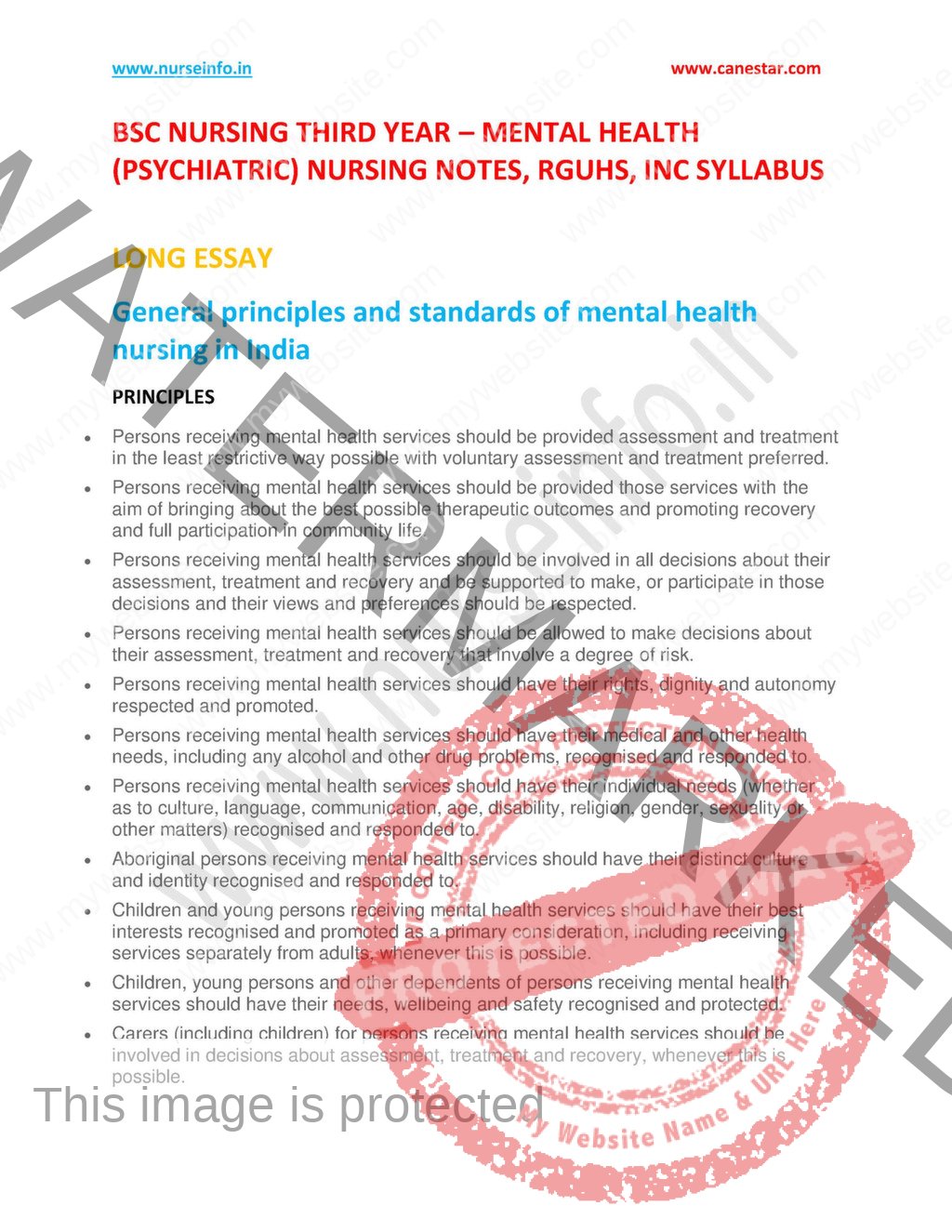MENTAL HEALTH (PSYCHIATRIC) NURSING NOTES- BSC NURSING THIRD YEAR ...