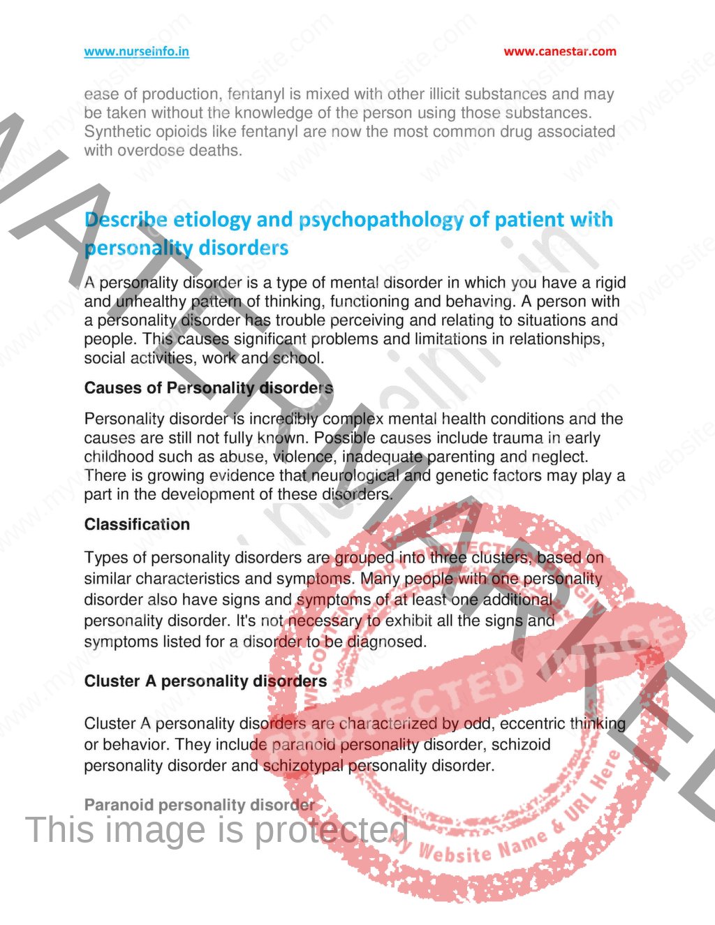 MENTAL HEALTH (PSYCHIATRIC) NURSING NOTES- BSC NURSING THIRD YEAR ...