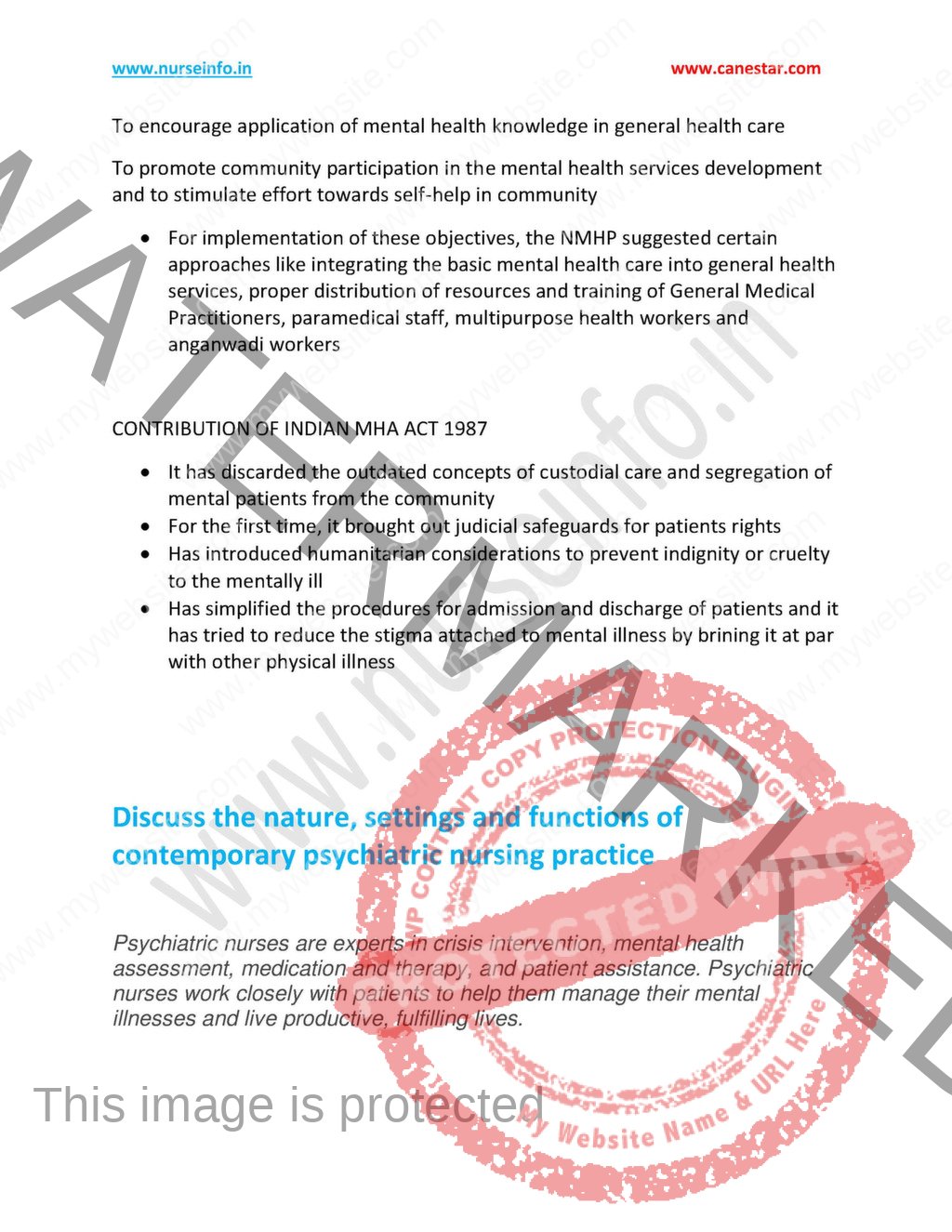 Mental Health Psychiatric Nursing Notes Bsc Nursing Third Year