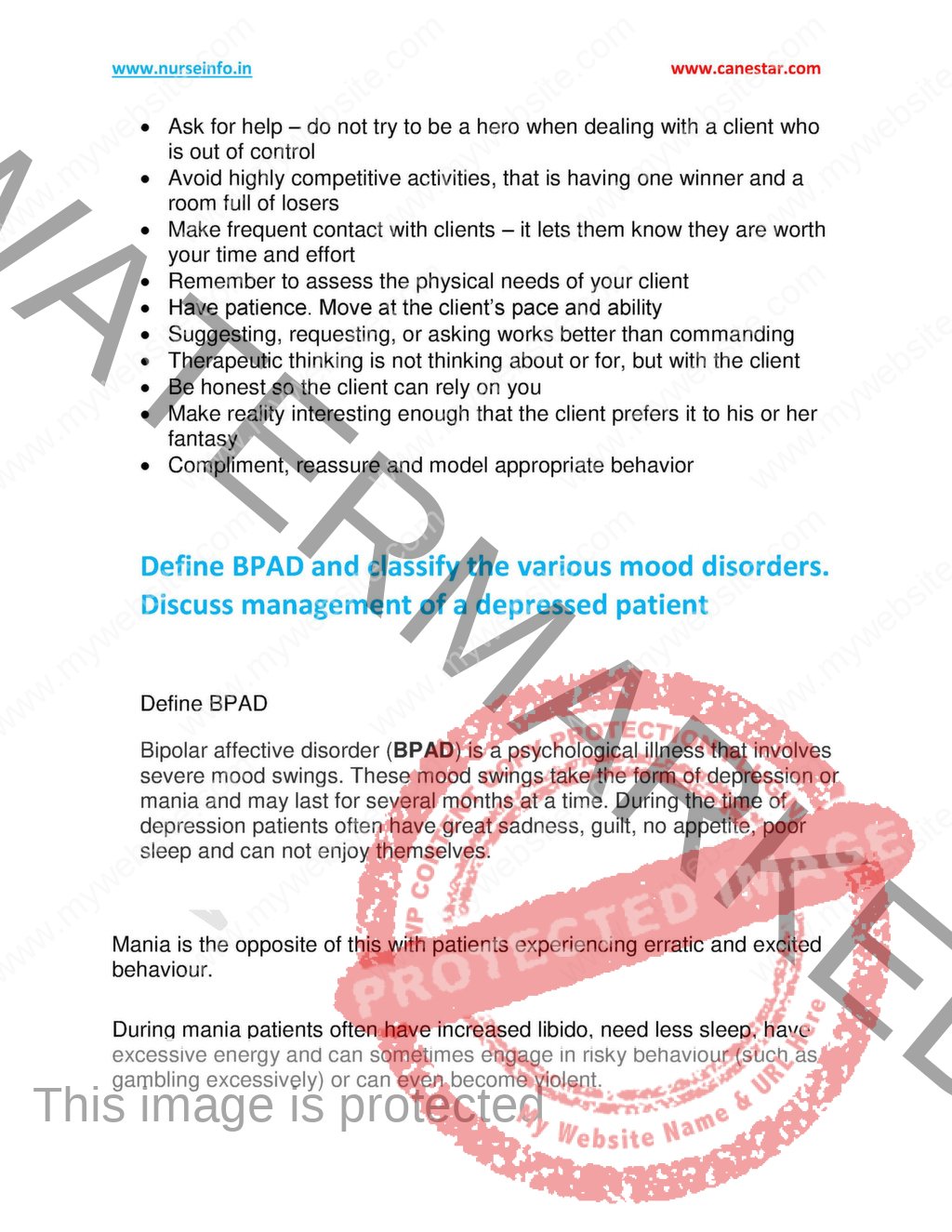 Mental Health Psychiatric Nursing Notes Bsc Nursing Third Year