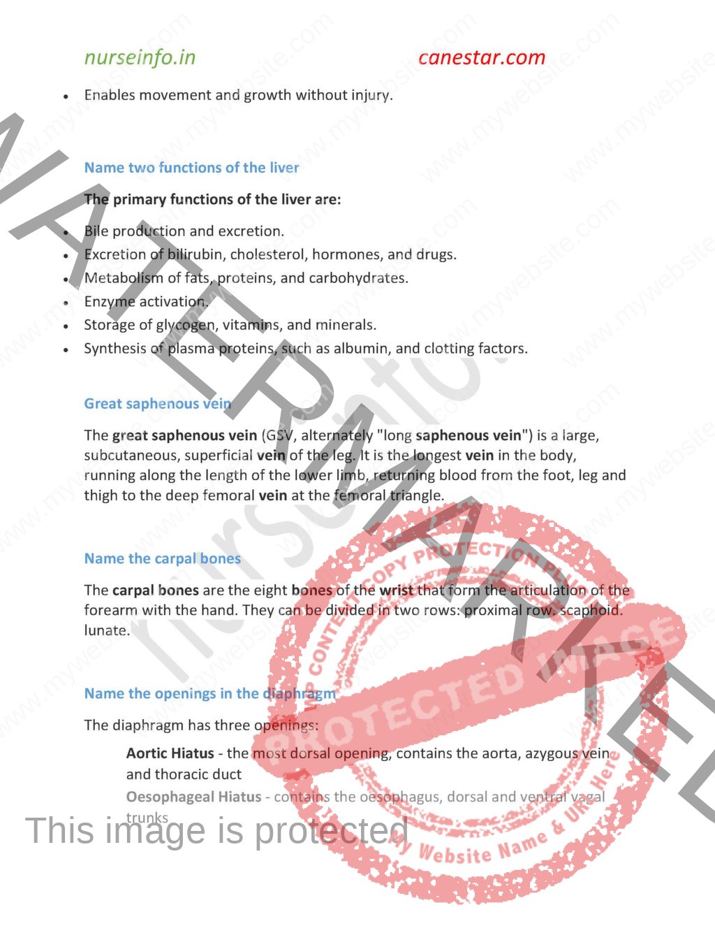 BSc Nursing First Year Anatomy Notes/Book (PDF) | nurseinfo