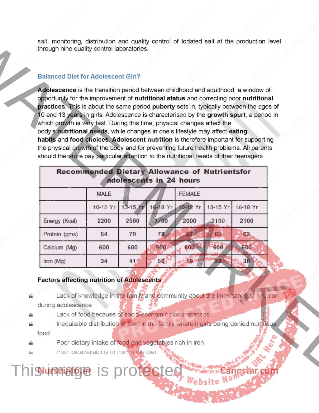 BSC Nursing Nutrition Notes/Book (PDF) - Nurse Info