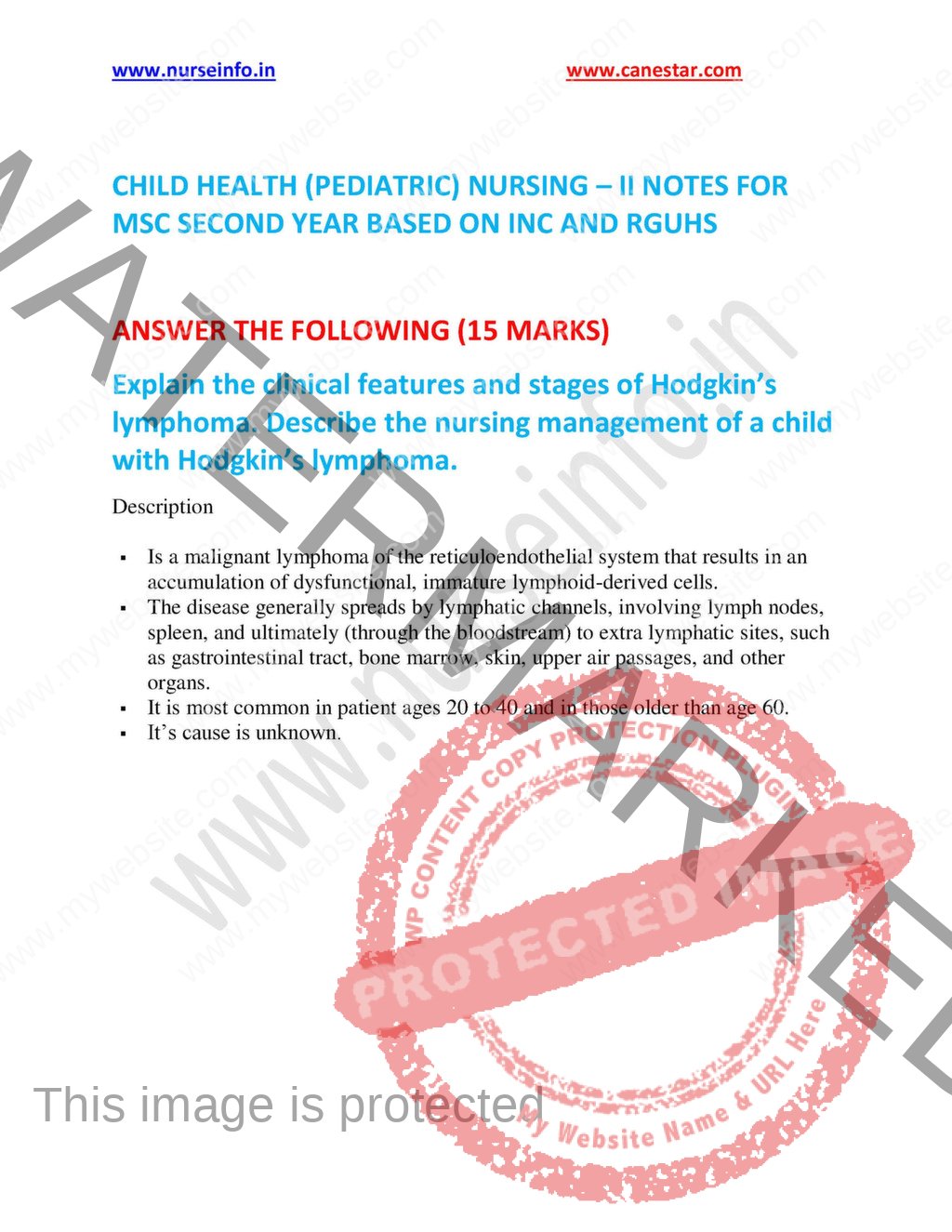 CHILD HEALTH (PEDIATRIC) NURSING – II NOTES/BOOK FOR MSC SECOND YEAR ...