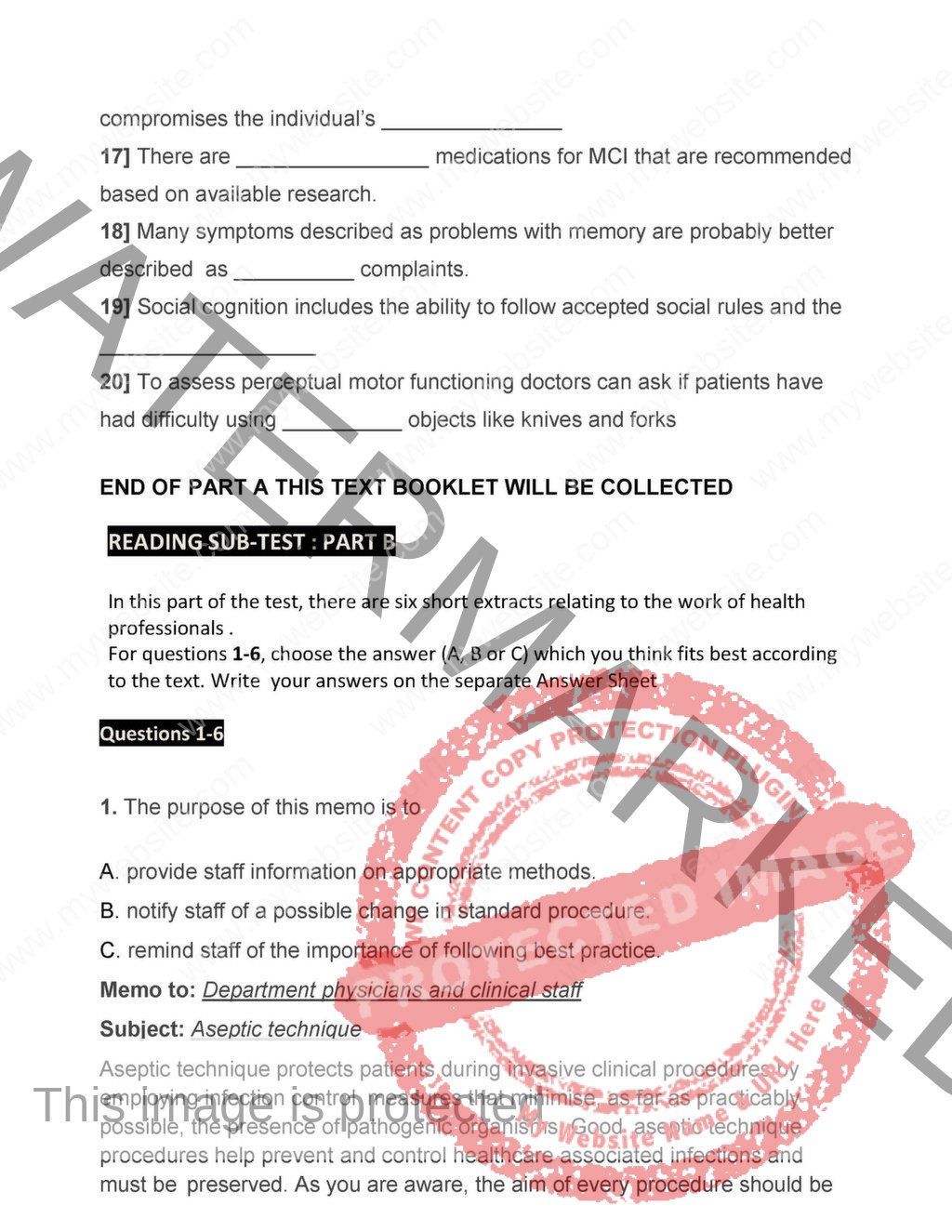 Occupational Educational Test (OET) BOOK, READING PRACTICE TEST (PDF ...