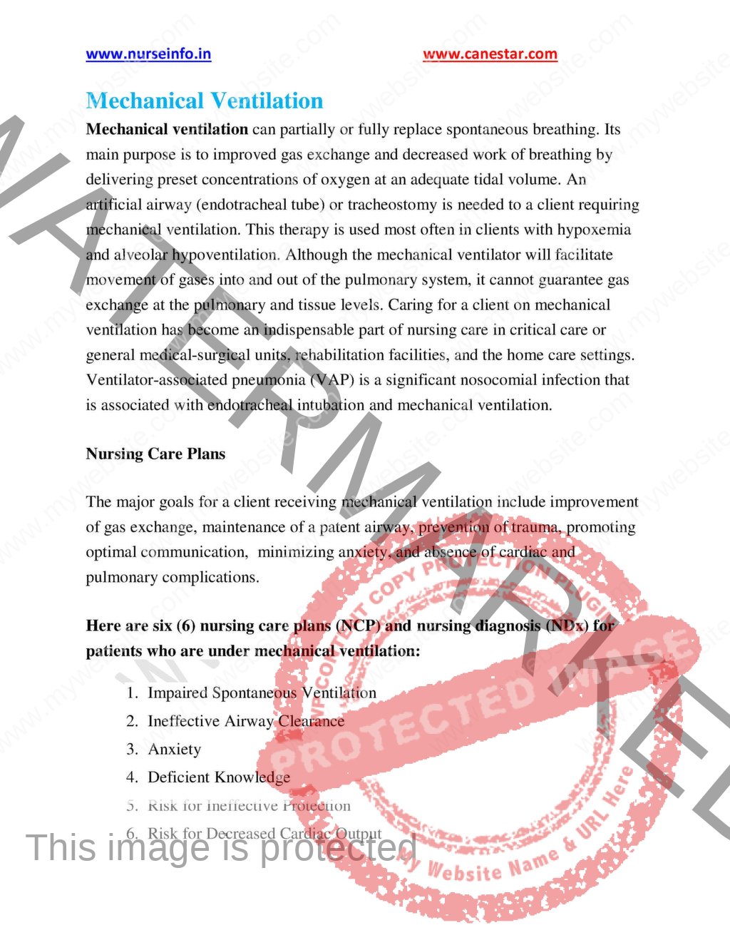 Respiratory Nursing Care Plans (PDF) Book | nurseinfo