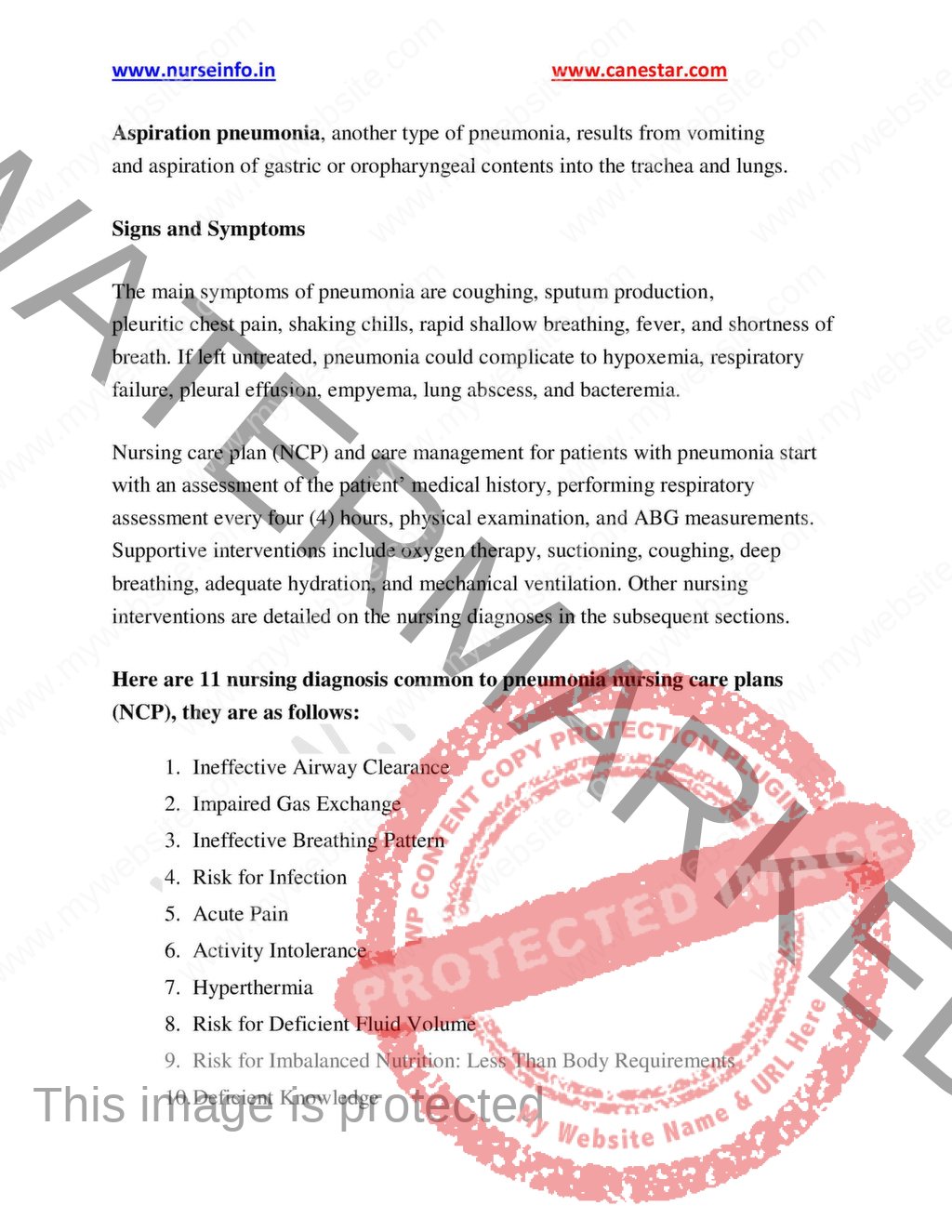 Respiratory Nursing Care Plans (PDF) | nurseinfo