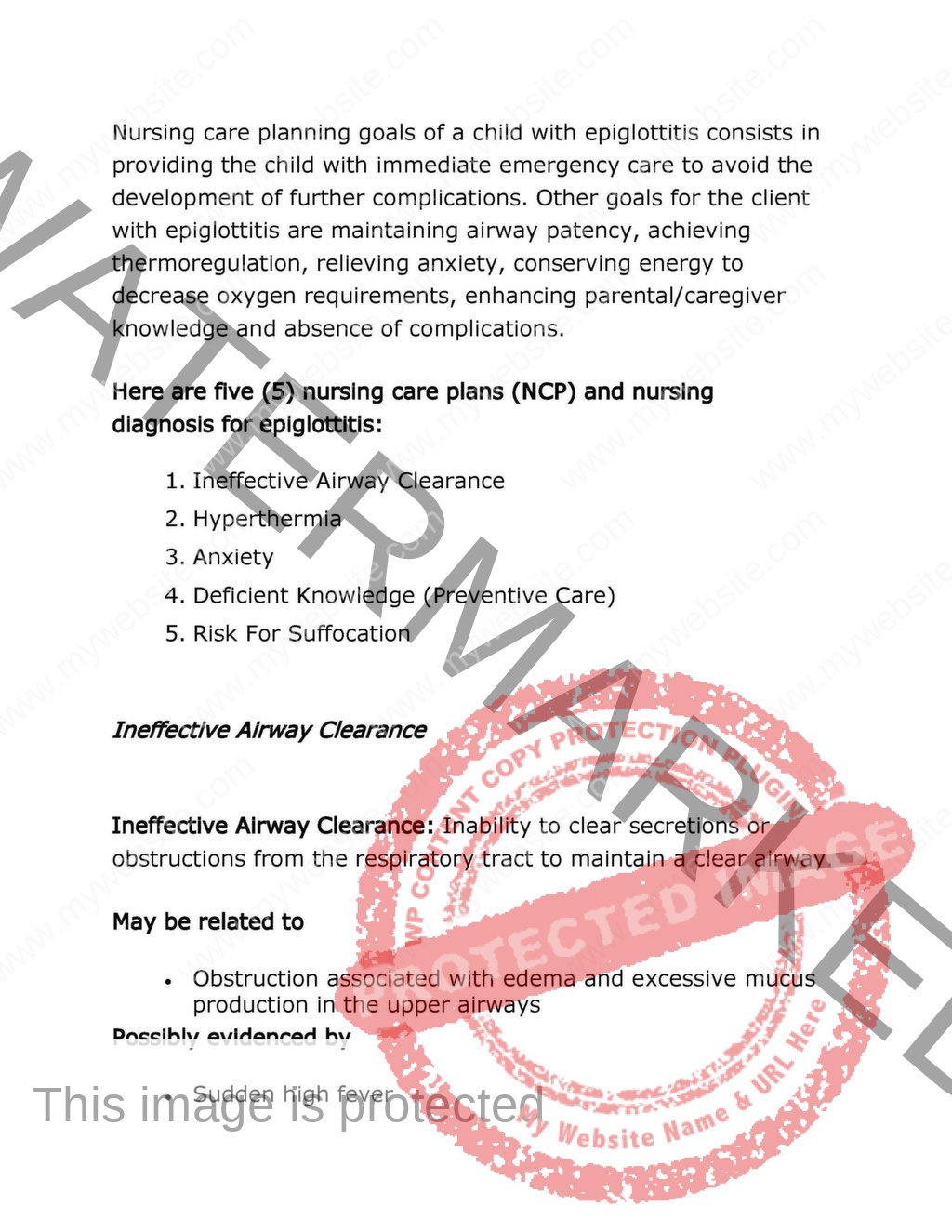 Pediatric Nursing Care Plans (PDF) Book | nurseinfo