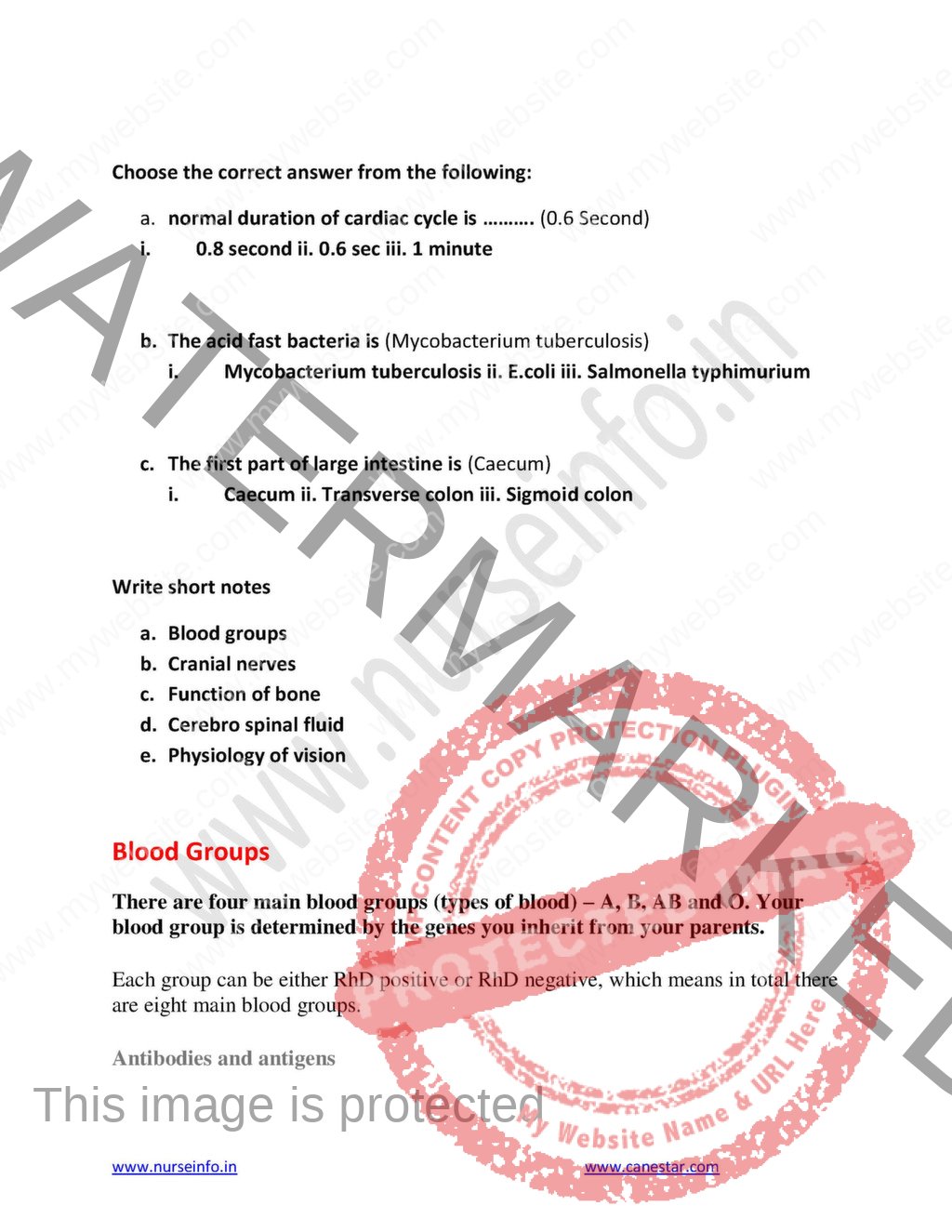 GNM (General Nursing and Midwifery) First Year BIOSCIENCE Notes/Book ...