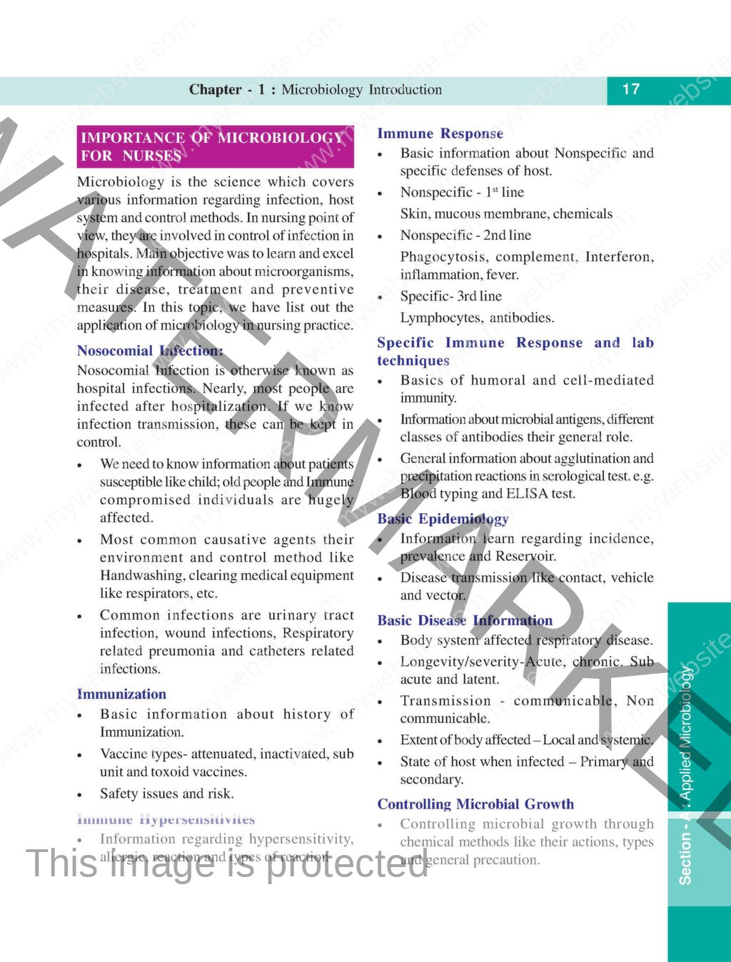 Applied Microbiology for Nurses (including Infection Control & Safety ...