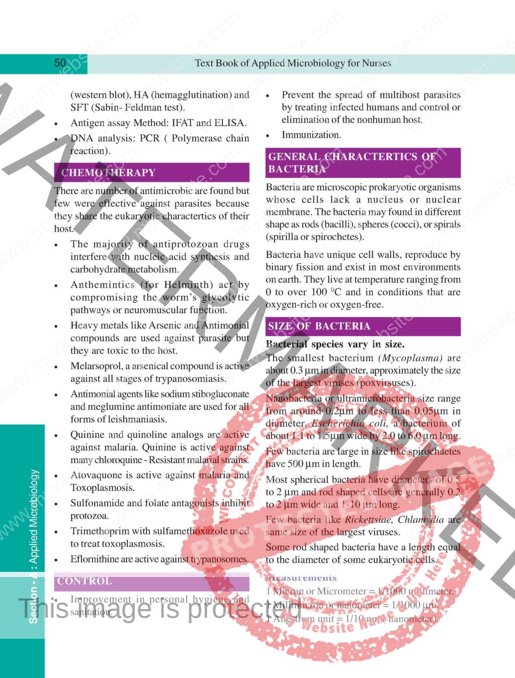 Applied Microbiology for Nurses (including Infection Control & Safety ...